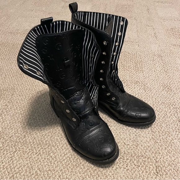 Disney | Shoes | Disney Jack Skellington Tall Combat Boots Nightmare ...